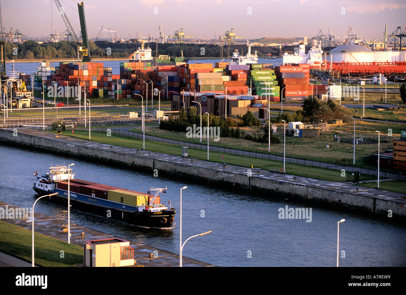Belgium, Antwerp (Antwerpen), the industrial and commercial harbour ...