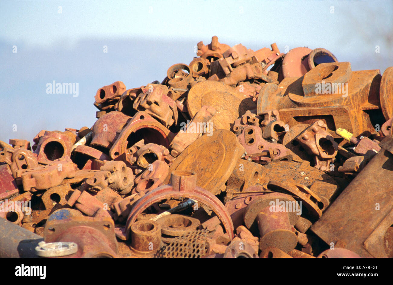 Rusty scrap metal at scrap yard Stock Photo - Alamy