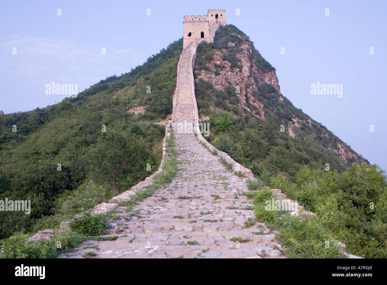Asia China Simatai Great Wall in steep hills above Simatai about 100km ...