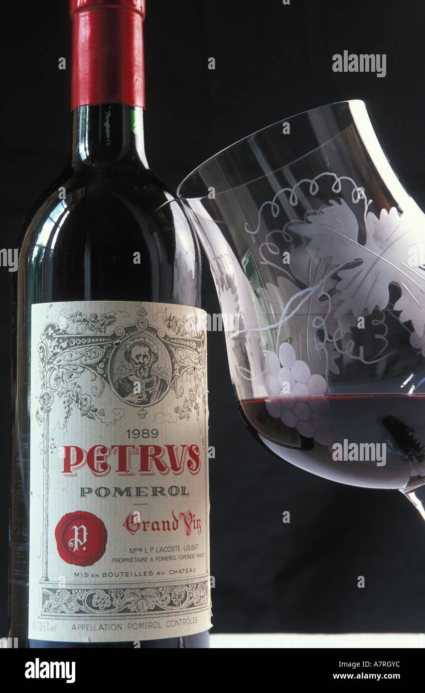 France, Gironde, wine tasting of prestigious Pomerol chateau Petrus ...