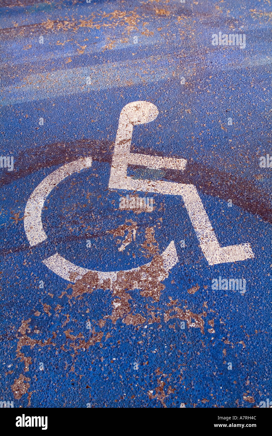 Handicap symbol on a parking space Stock Photo - Alamy