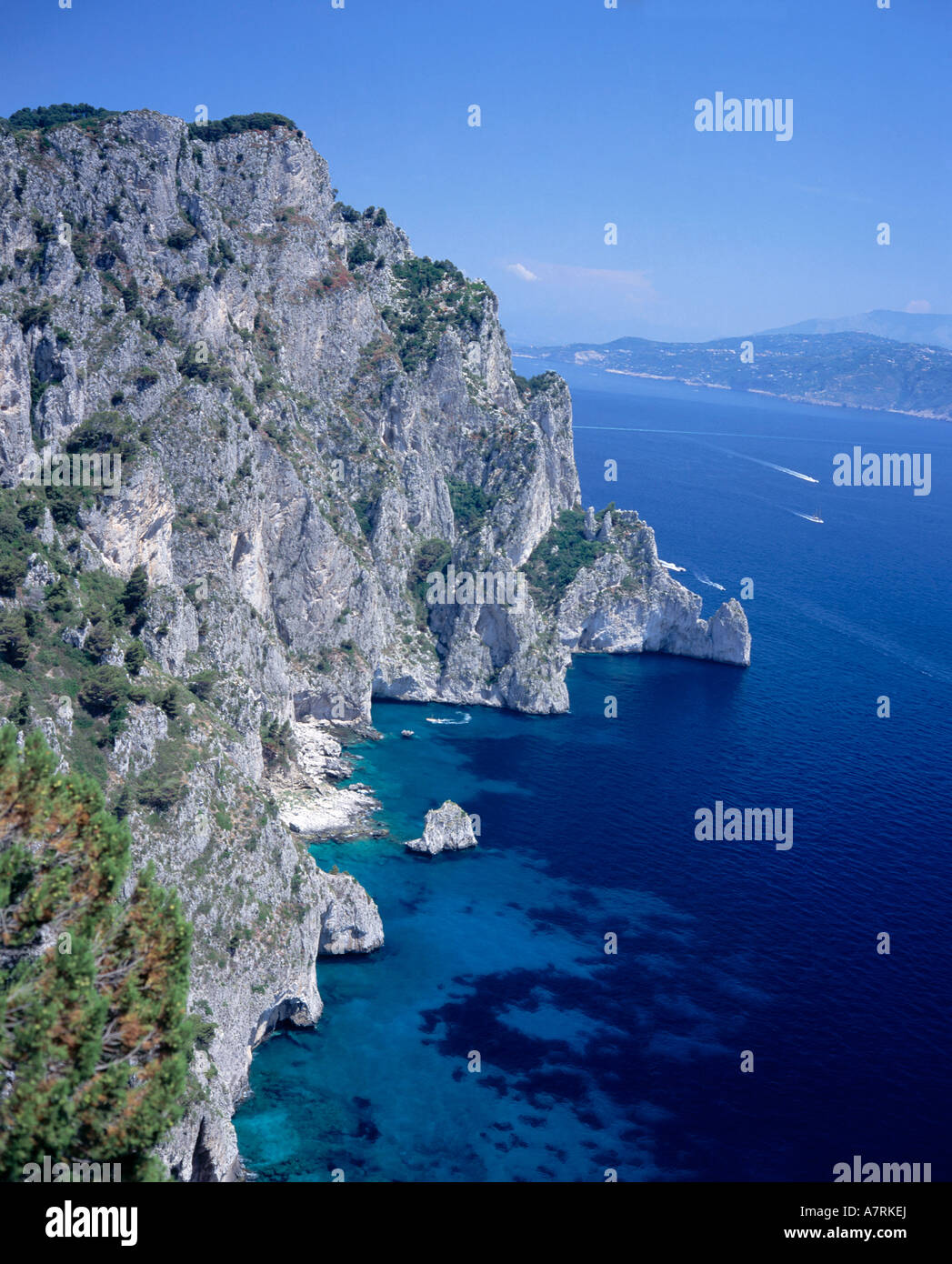 Cliffs on a coast, Capri, Italy Stock Photo - Alamy