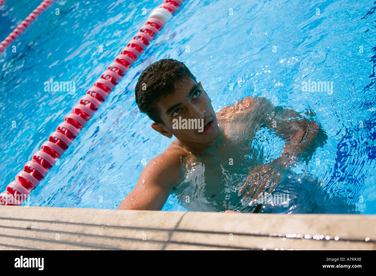 boy swimming on school sports day Stock Photo - Alamy