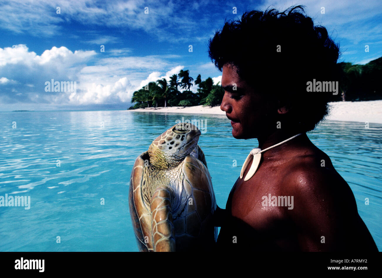 France, French Polynesia, Society island archipelago, Tetiaroa, island ...
