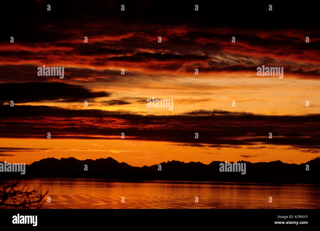 Norway, midnight sun on Lofoten islands Stock Photo - Alamy