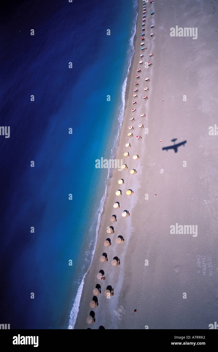 Turkey, Turquoise Coast area, Ölüdeniz beach near Fethiye town (aerial ...