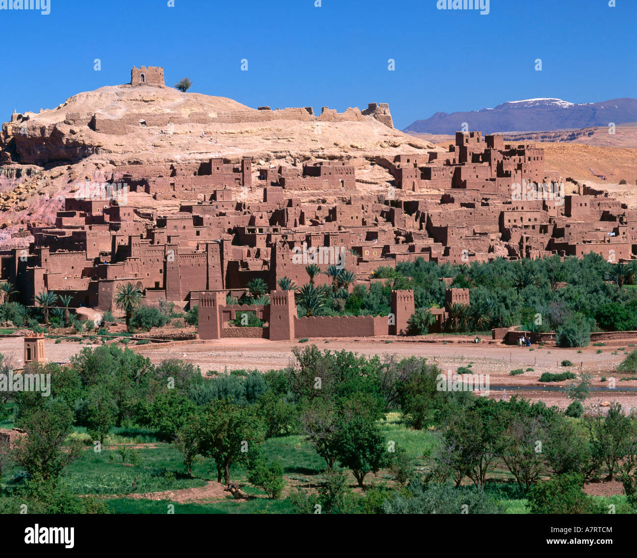Houses in village on arid landscape, Ait Benhaddou, Morocco Stock Photo ...