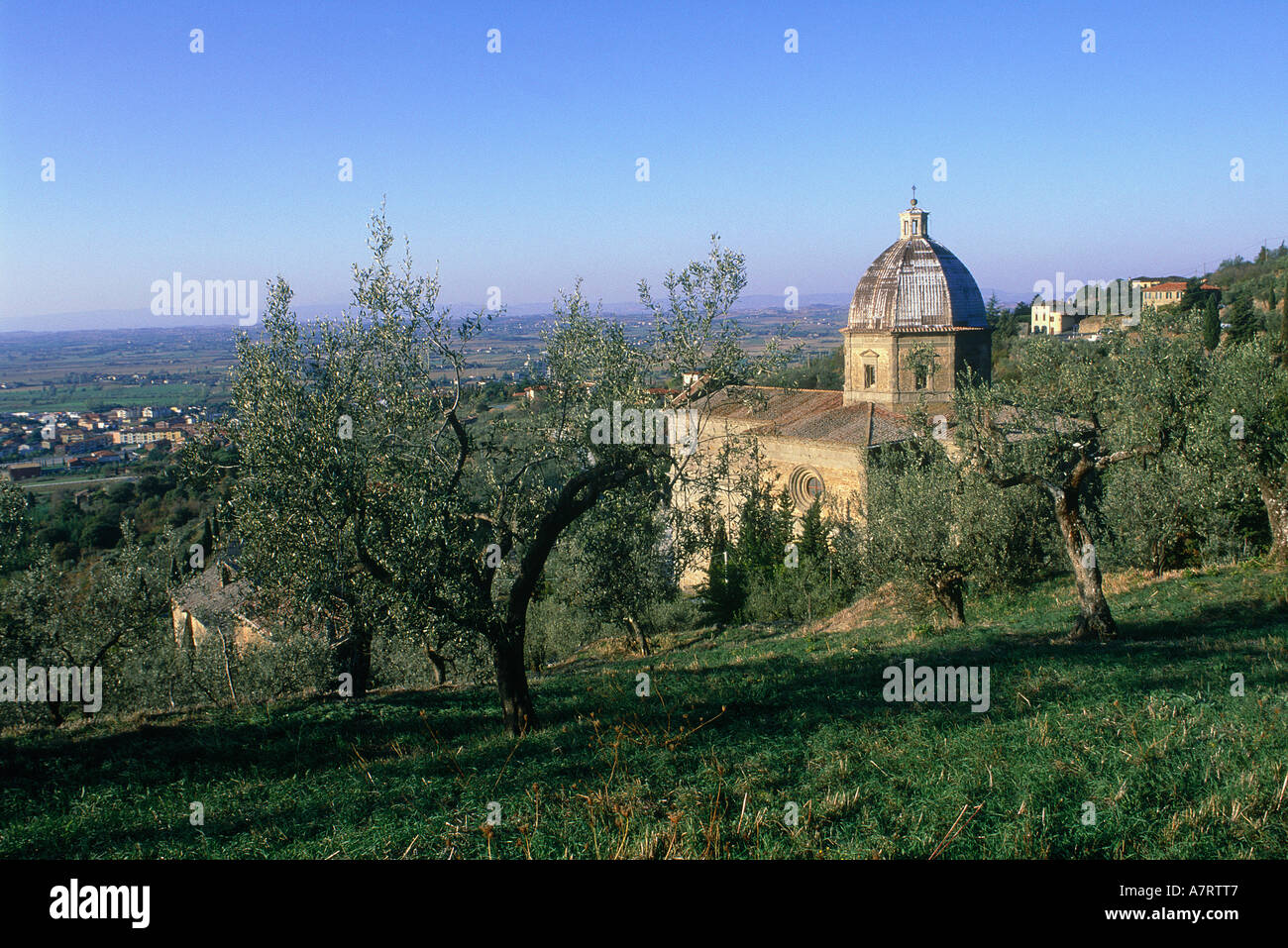 Italy, Tuscany, Arezzo region, Val di Chiani, village of Cortone ...