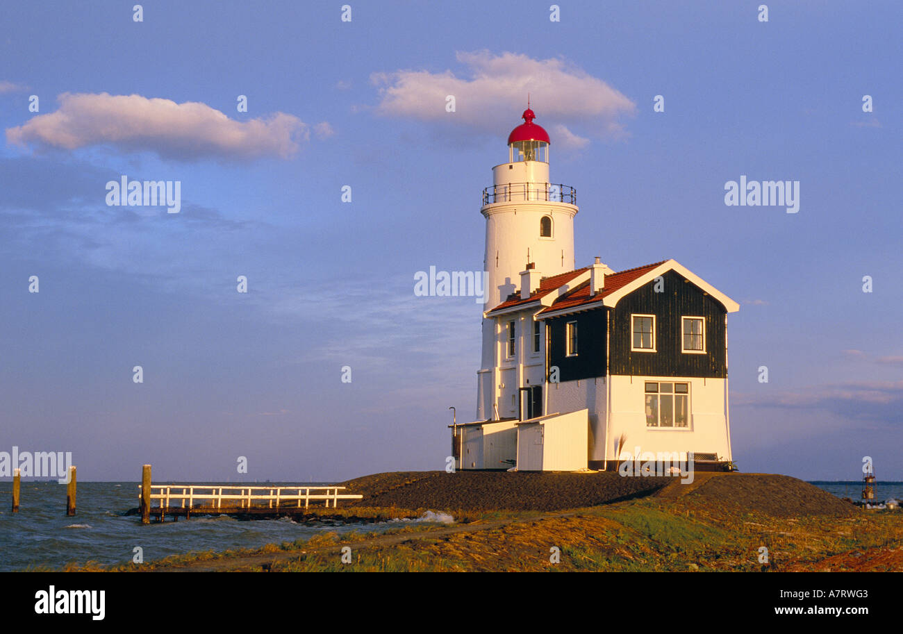 Netherlands, Northern Holland Province, the lighthouse in Marken ...