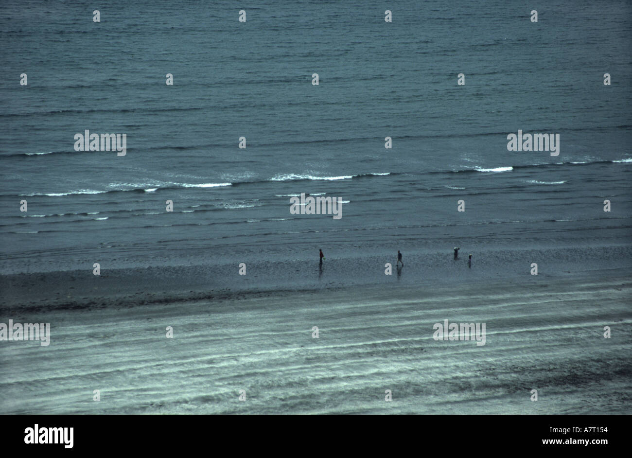 Scottish beach landscape scene with strong diagonals of waves sea and ...