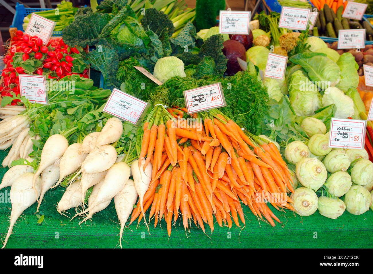Vegetables on sale in market Stock Photo - Alamy