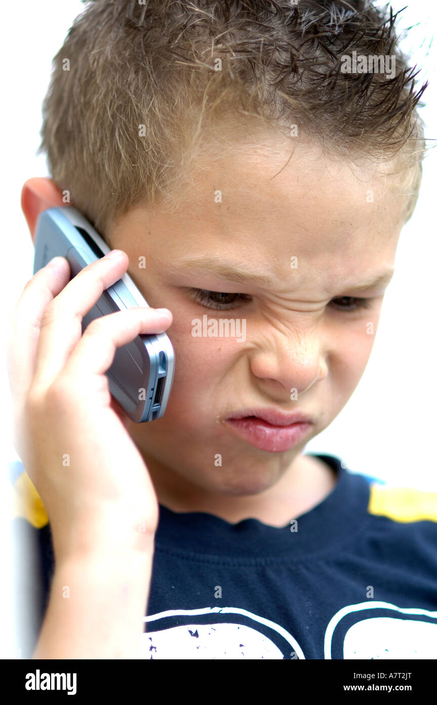Boy using mobile phone Stock Photo - Alamy