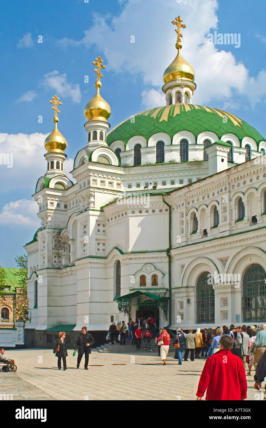 Tourists in front of monastery, The Refectory church of St. Anthony and ...
