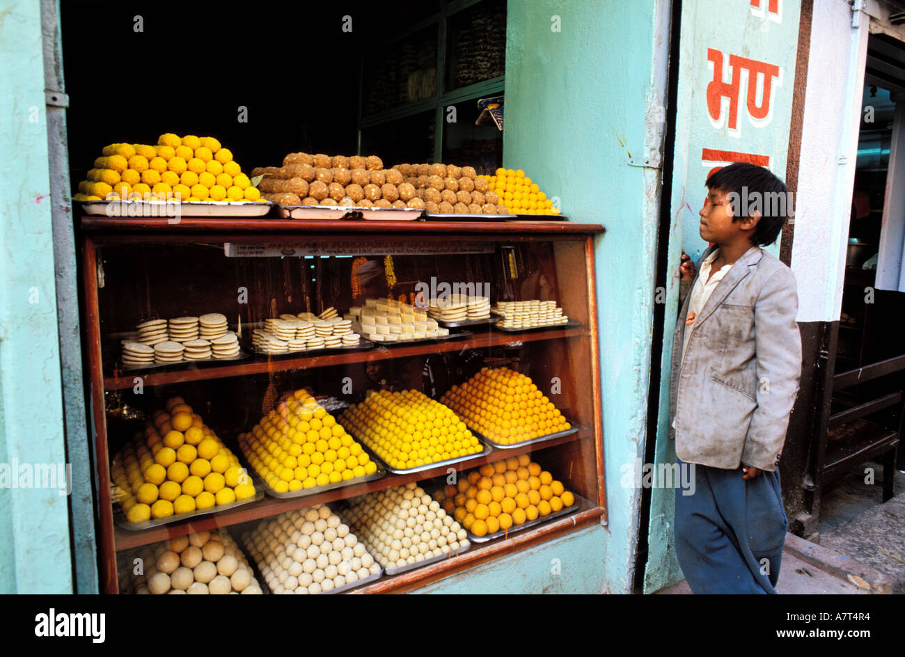 Nepal, Kathmandu Valley, Pashupatinath, confectionery shop Stock Photo ...