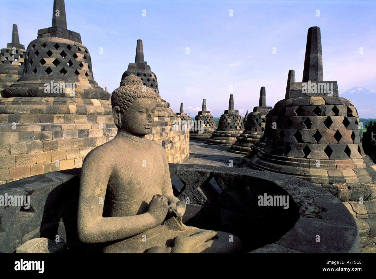 Indonesia, Java, the Borobudur temple, the greatest bouddhist monument ...