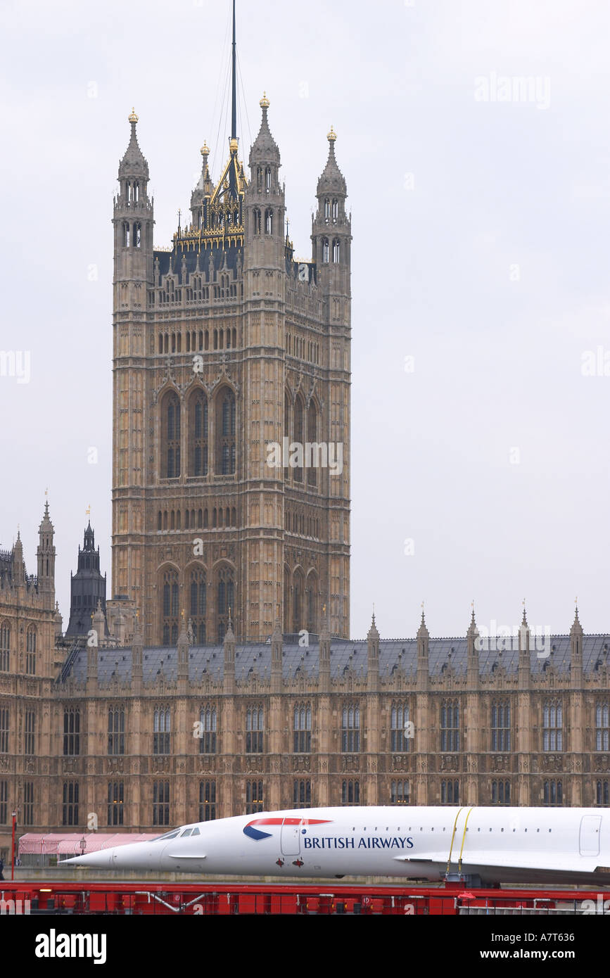 Concorde G BOAA in front of the Houses of Parliament destined for ...