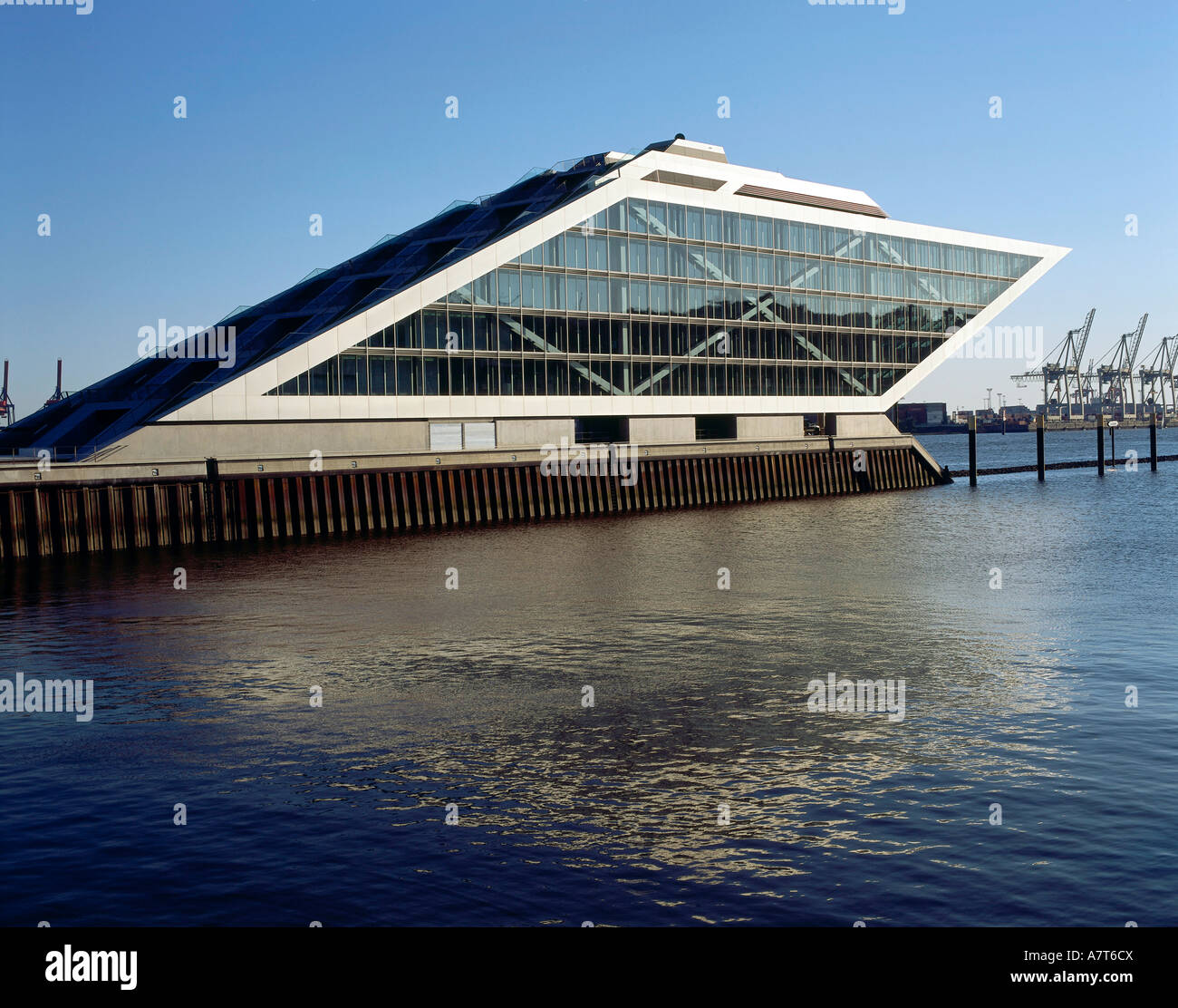Glass building at waterfront, Hamburg, Germany Stock Photo - Alamy