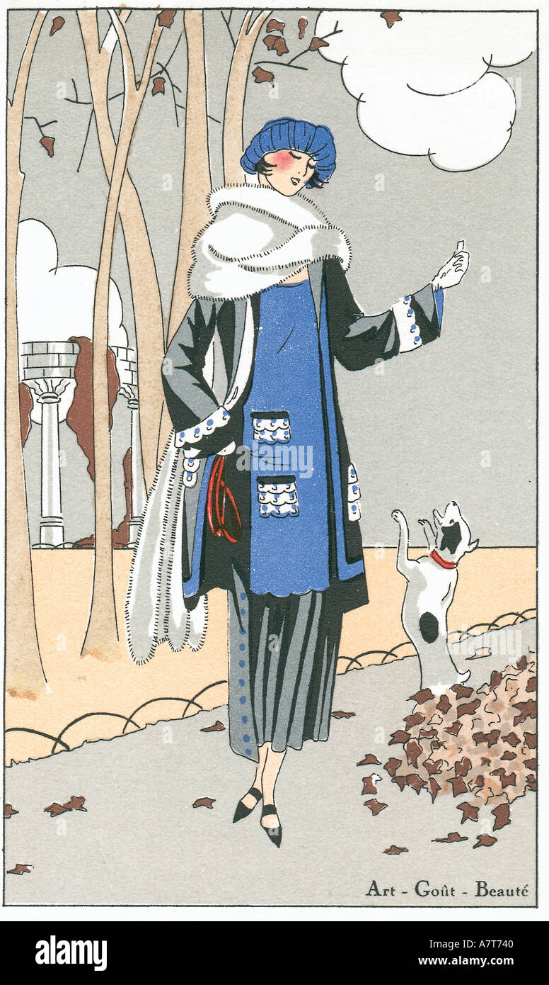 Fashion plate from Art Gout Beauté showing day wear 1920s Autumn season ...
