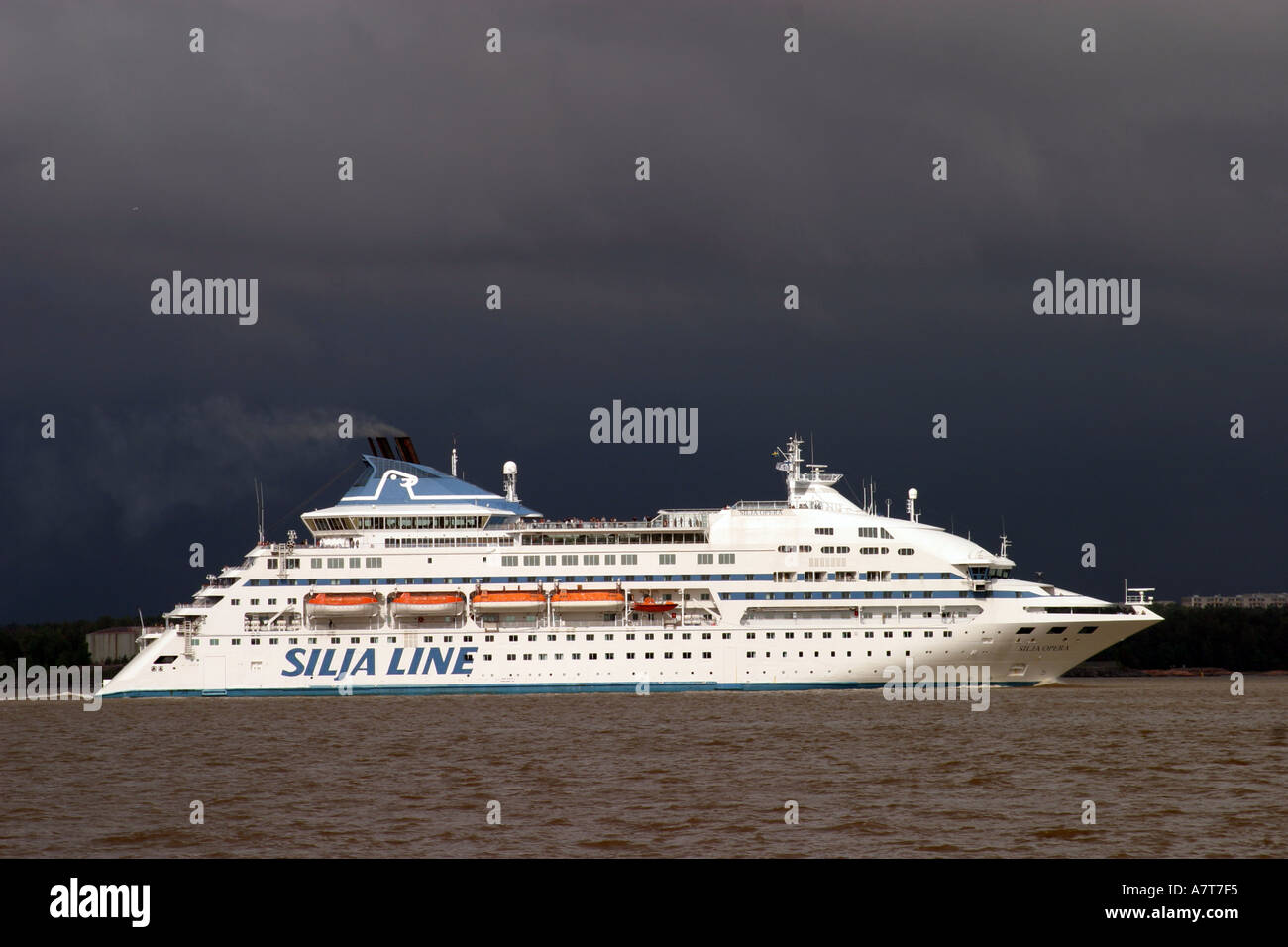 cruiser ship in Finland Bay Stock Photo - Alamy