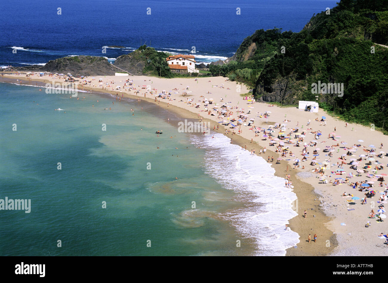 Spain, the Basque Country, Guipuzcoa Province, Saturraran beach Stock ...