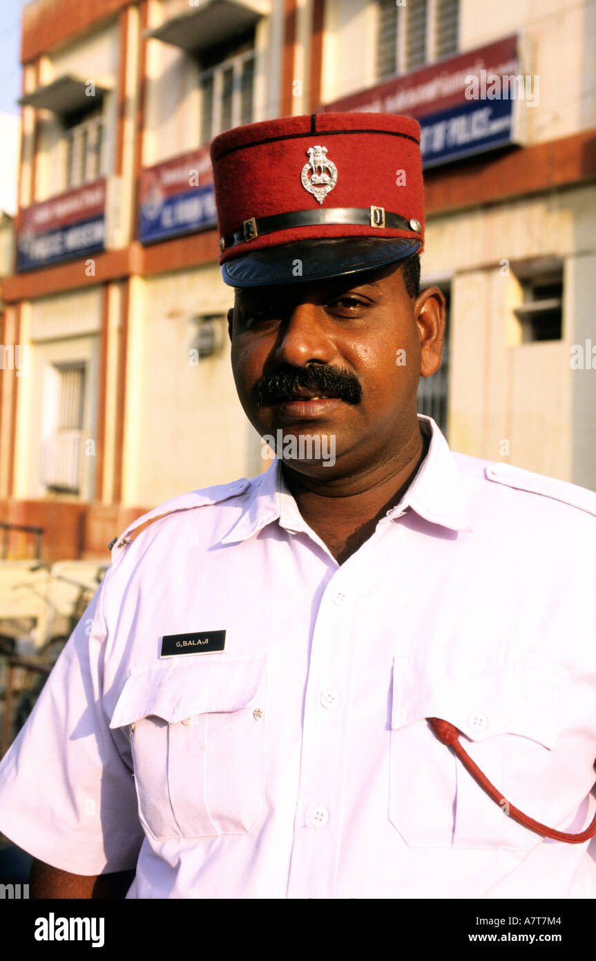 India, Pondicherry Territory, Pondicherry, a policeman Stock Photo - Alamy