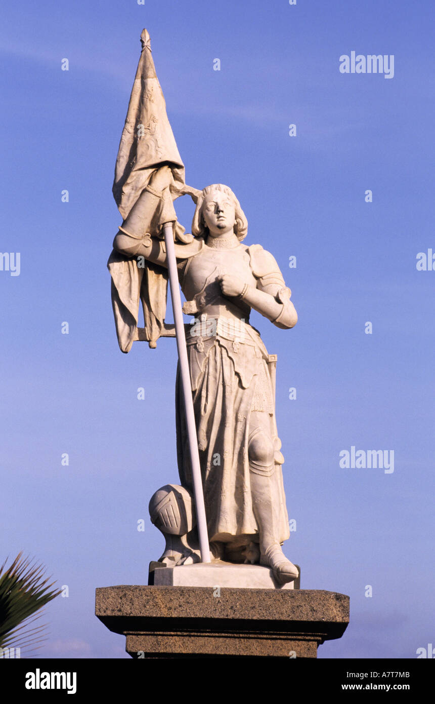 India, Pondicherry Territory, Pondicherry, Joan of Arc's statue Stock ...