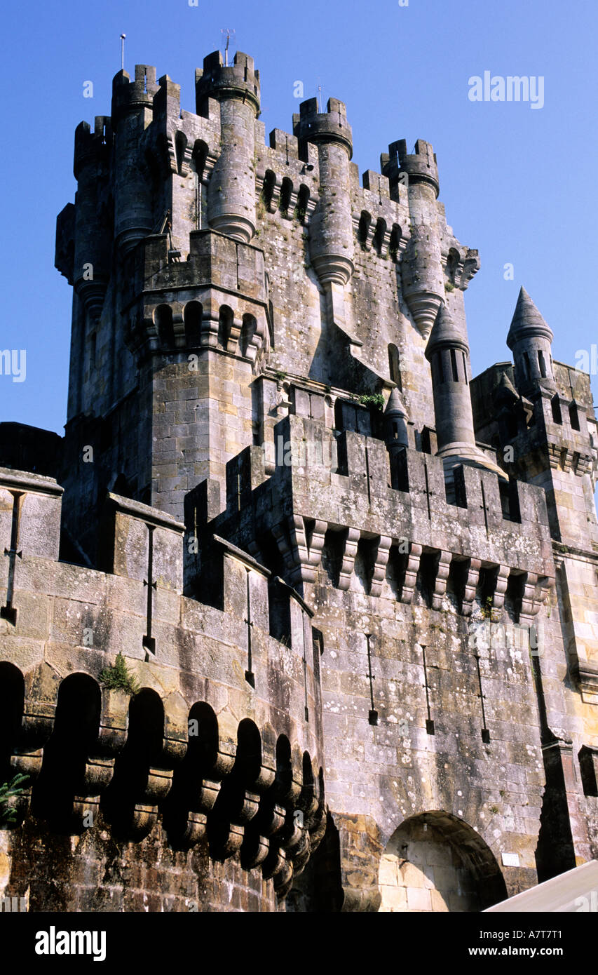 Spain, the Basque Country, Biscaye Province, Butron castle Stock Photo ...