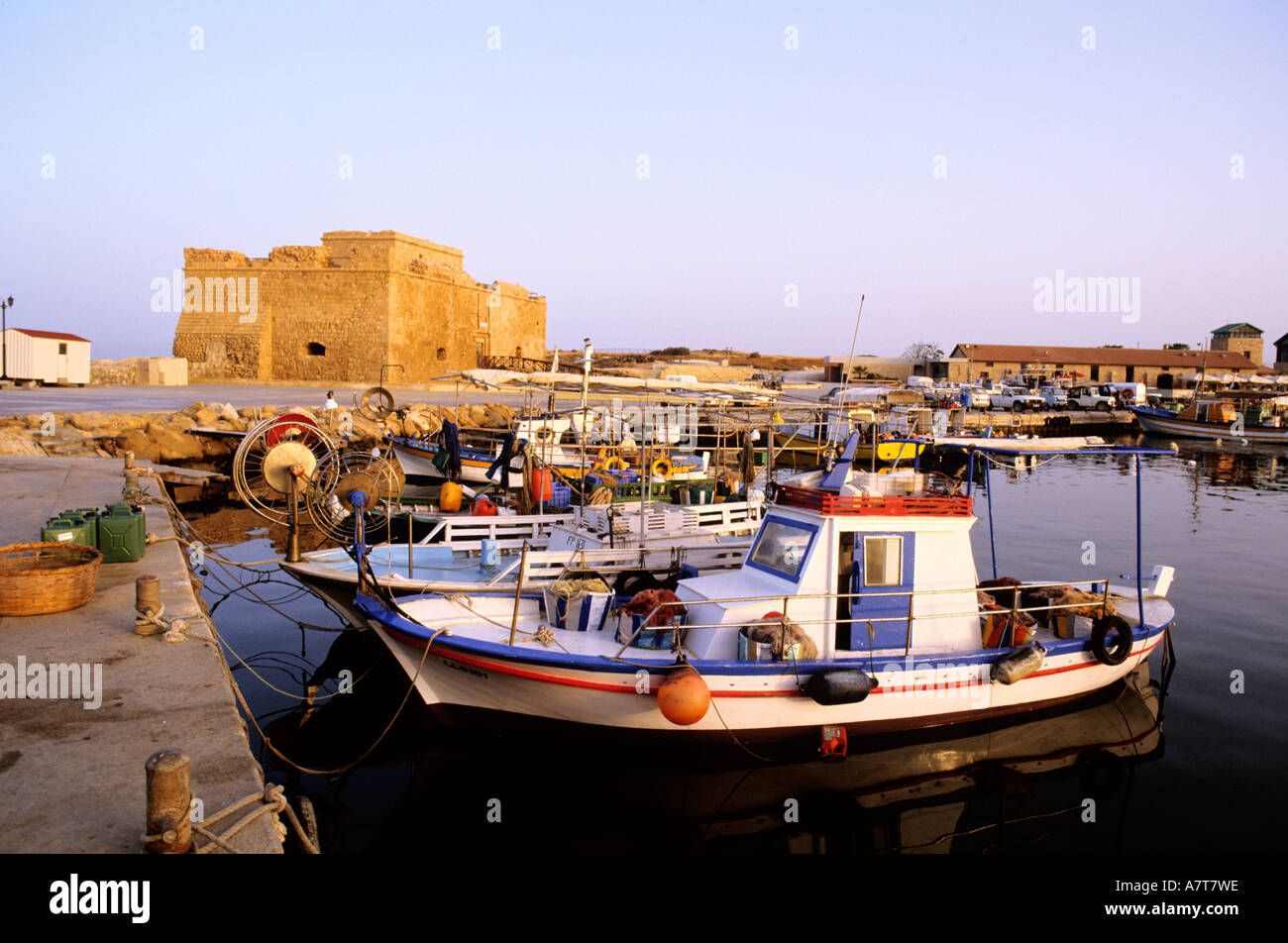 Cyprus, Pafos, the medieval fort and the harbour Stock Photo - Alamy