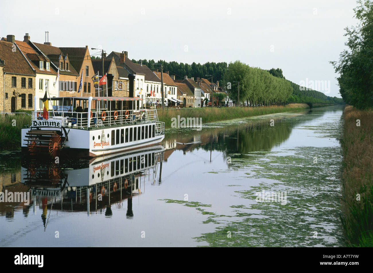 Buildings on waterfront, Damme, Flanders, Belgium Stock Photo - Alamy