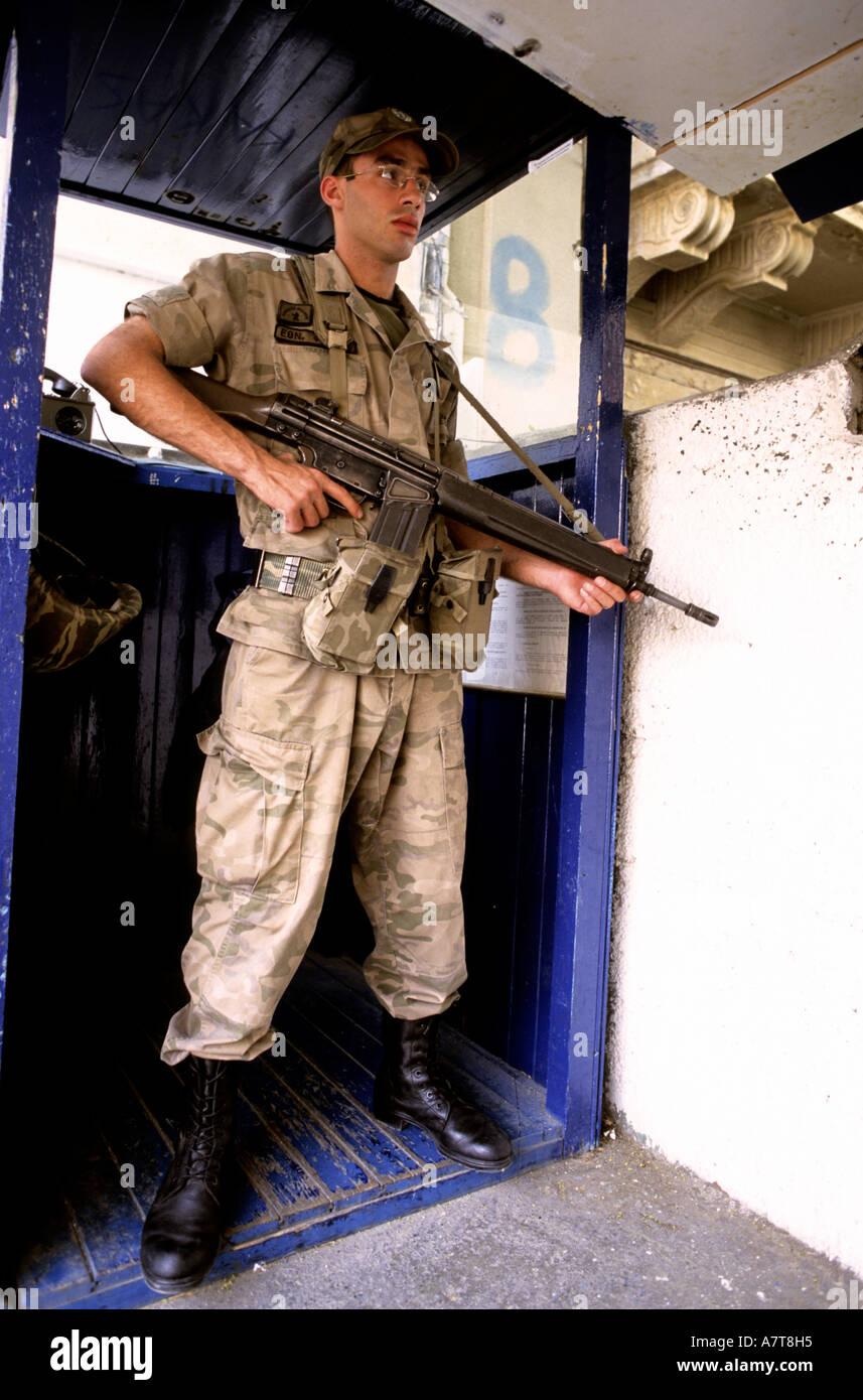 Cyprus, Nicosia, a soldier on the green line Stock Photo - Alamy
