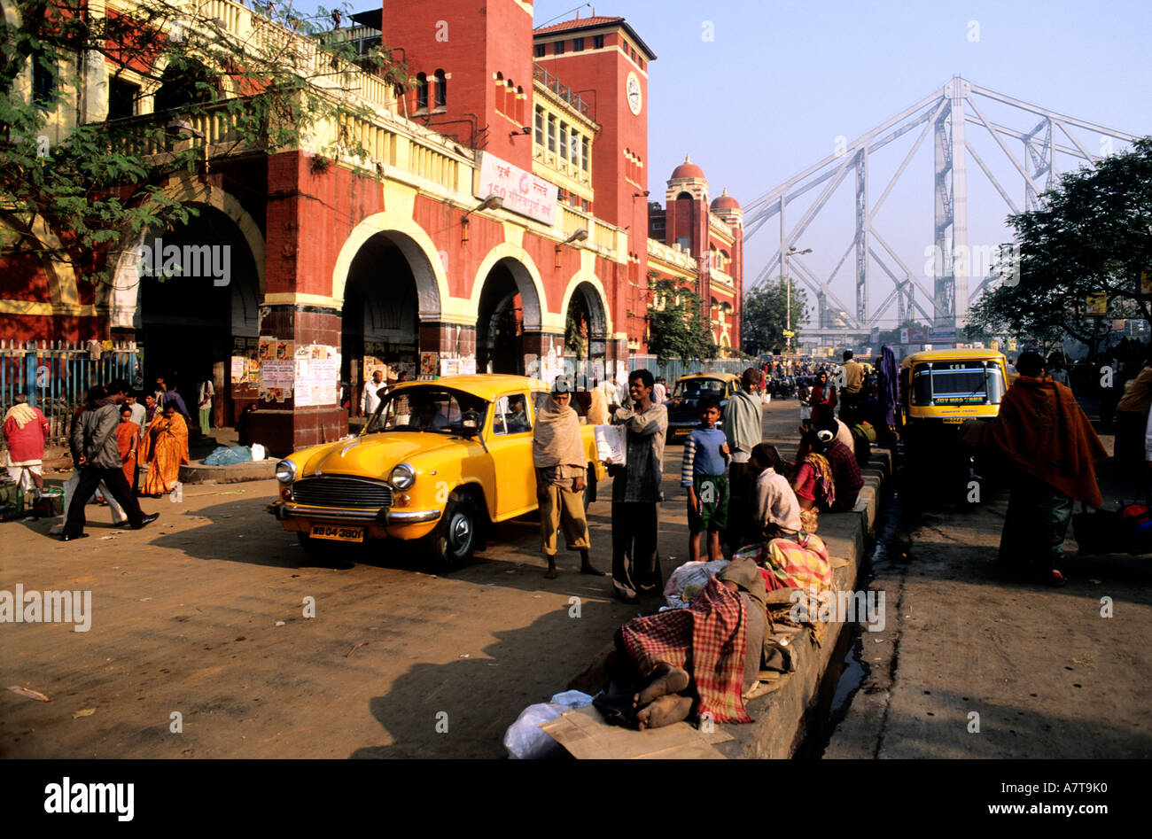India, West Bengal, Calcutta (Kolkata), Howrah train station Stock ...