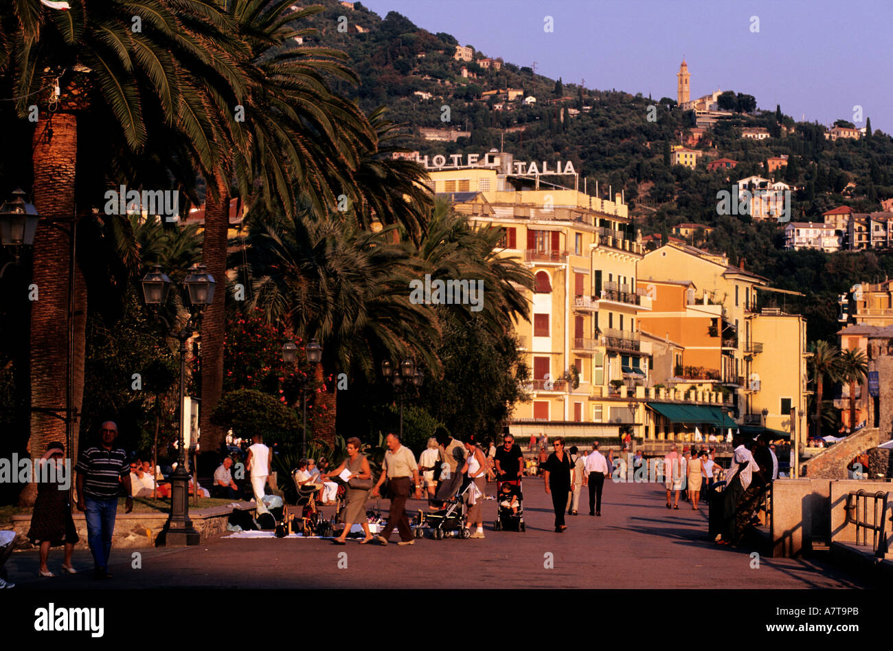Italy, Liguria, the Rapallo sea resort in the gulf of Tigullio Stock ...