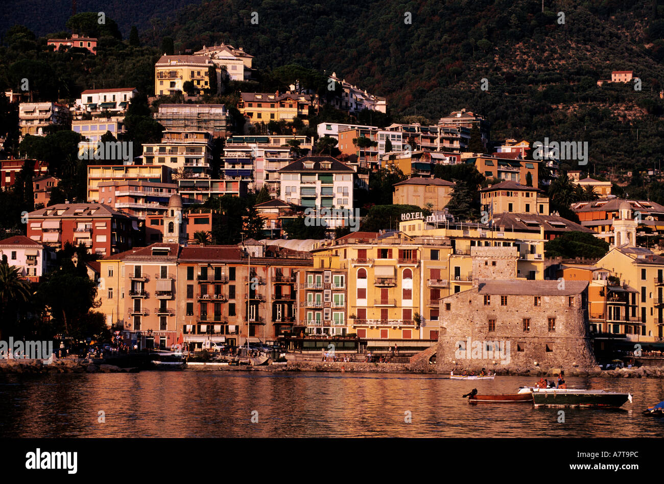 Italy, Liguria, the Rapallo sea resort in the gulf of Tigullio Stock ...