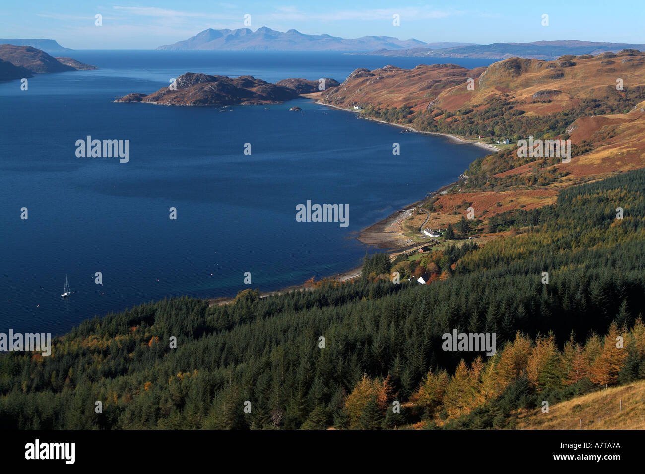 Knoydart Peninsula with distant view of Skye, Scotland, UK Stock Photo ...