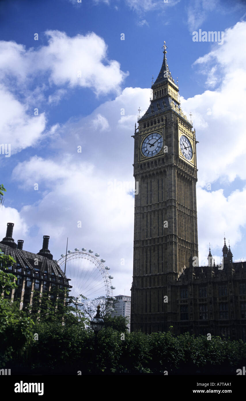 Big Ben and London eye Stock Photo - Alamy