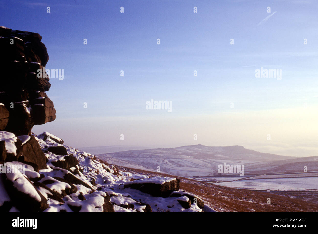 Winter at Stanage Edge Peak District Stock Photo - Alamy