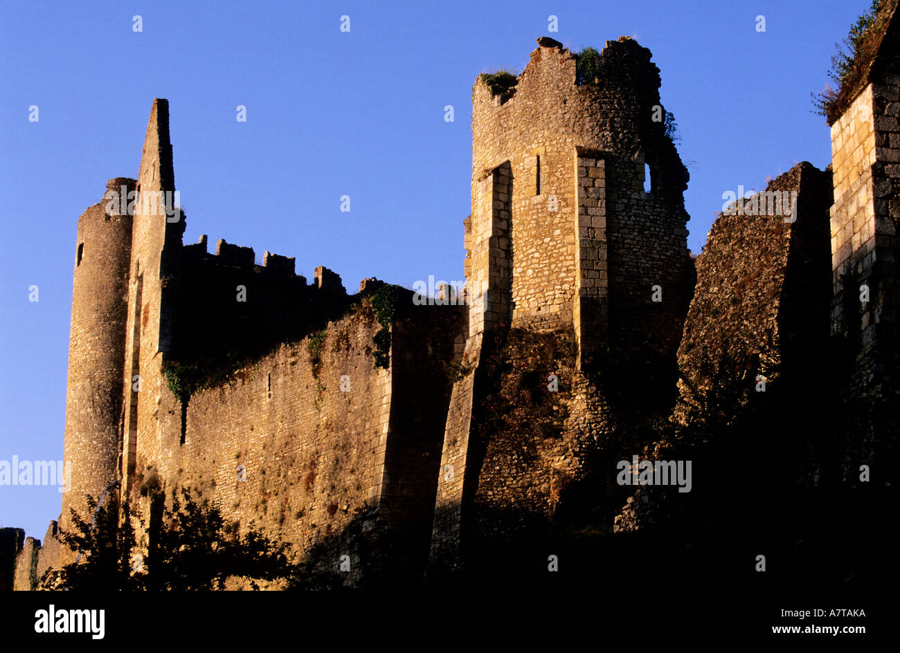 France, Vienne, Angles sur l' Anglin village, castle ruins Stock Photo ...