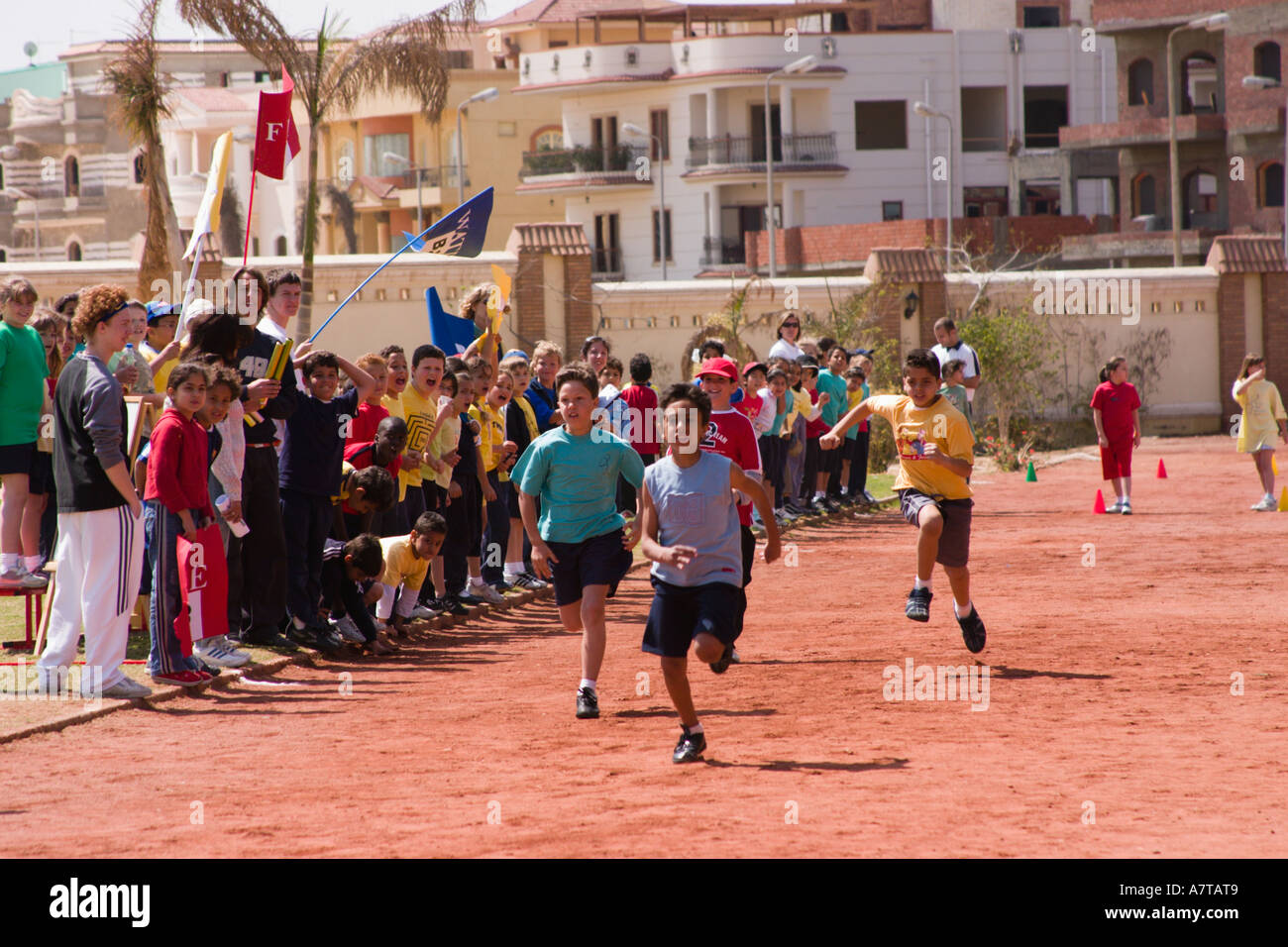 children running at school sports day Stock Photo - Alamy