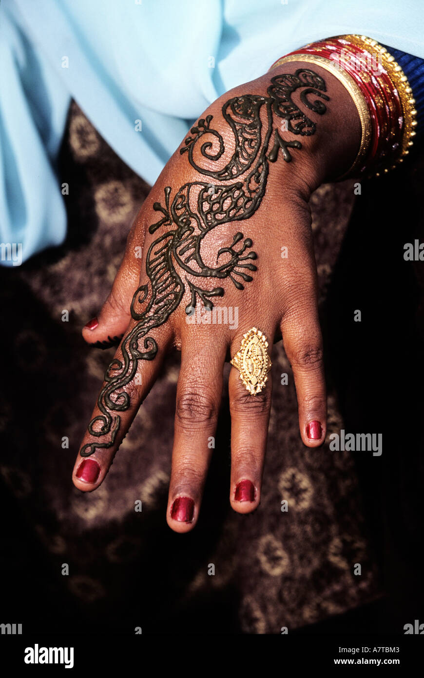 India, New Delhi, the elaborate art of henna Stock Photo - Alamy