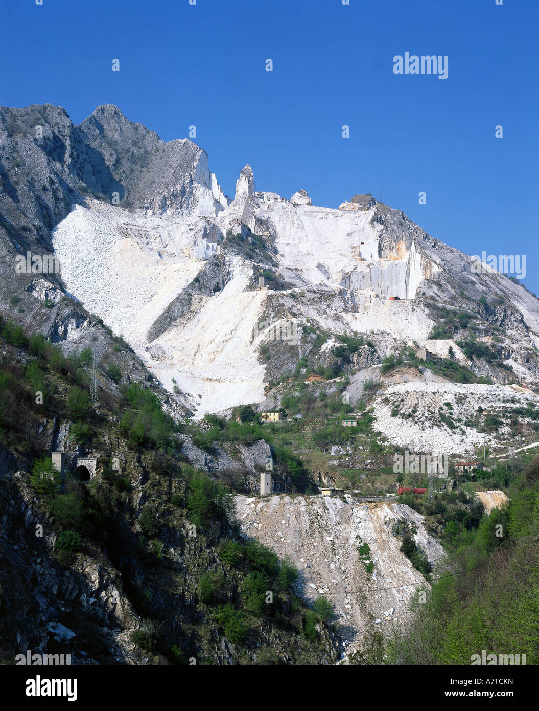Quarry on mountain, Tuscany, Italy Stock Photo - Alamy