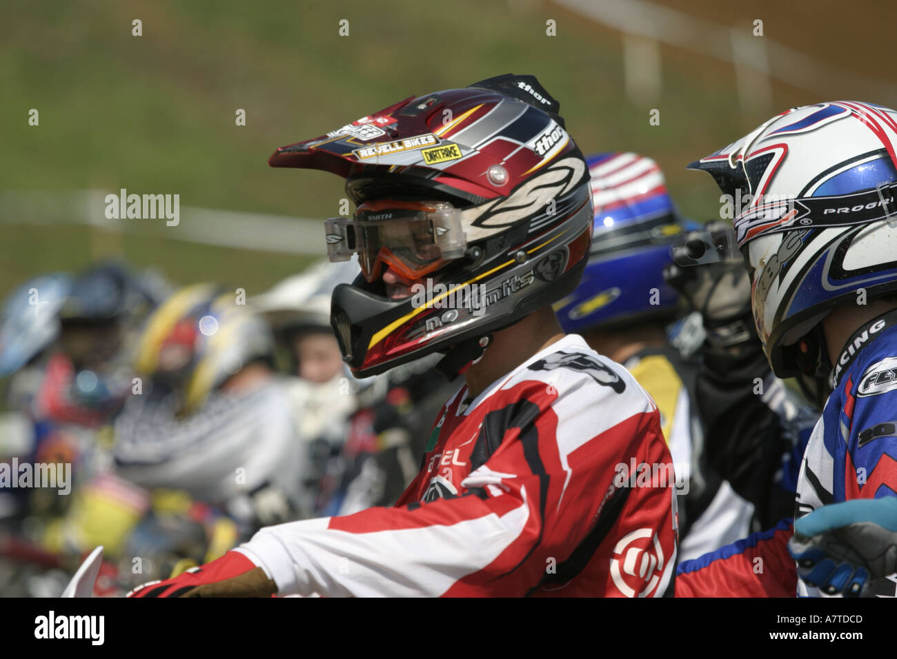Motocross Rider on the Start Line Stock Photo - Alamy