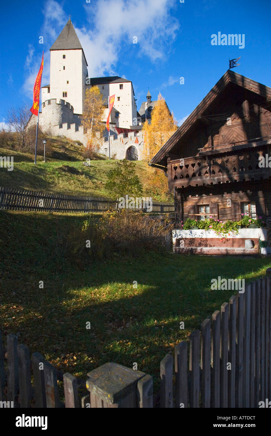 Low angle view of castle on hill, Mauterndorf Castle, Mauterndorf ...
