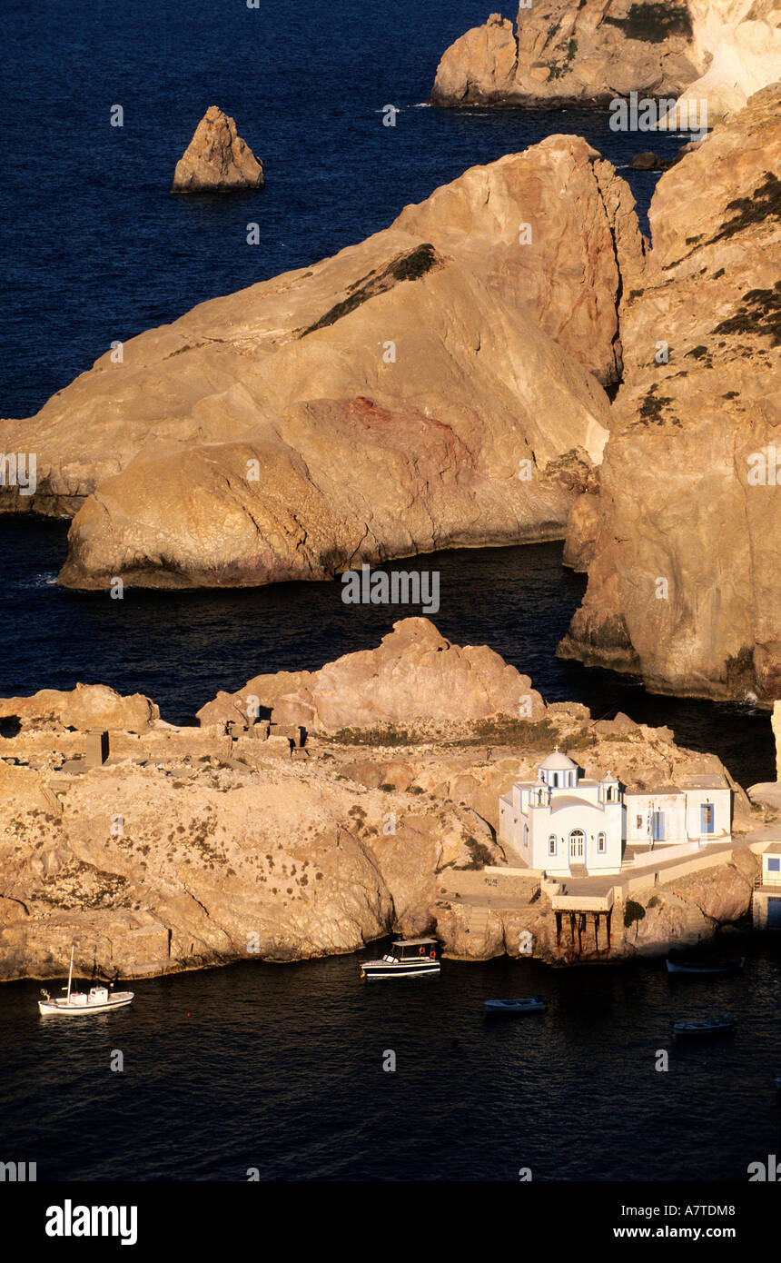 Greece, Cyclades Islands, Milos Island, the little harbour of ...