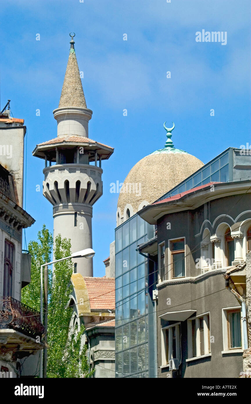 Minaret of mosque in city, Constanta, Romania Stock Photo - Alamy