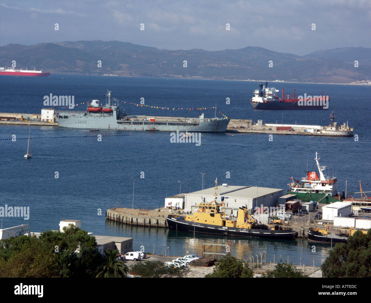 Tankers in the Early morning in the Straights of Gibraltar and ...
