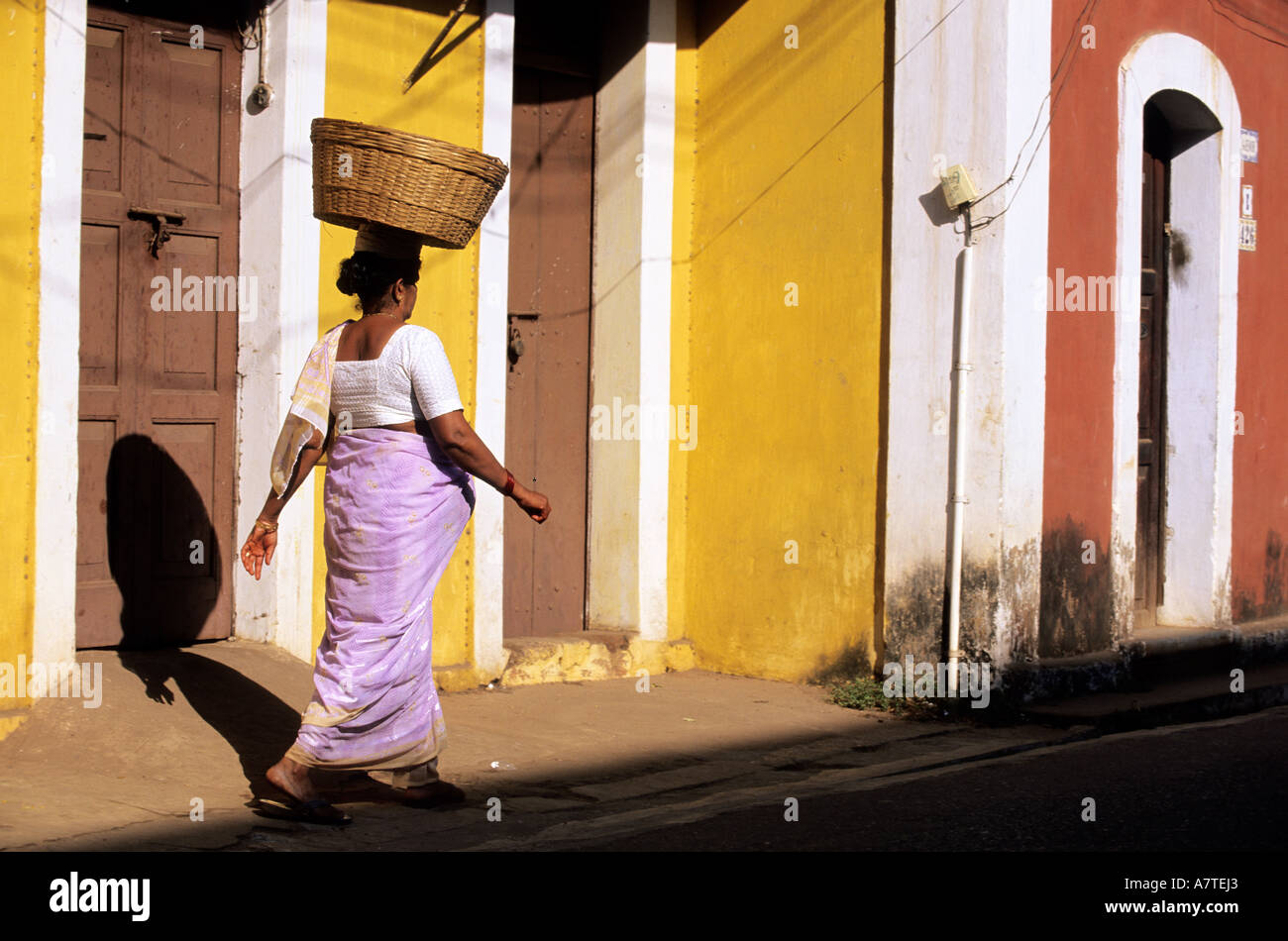 India, Goa State, Panaji, the Portuguese District Stock Photo - Alamy