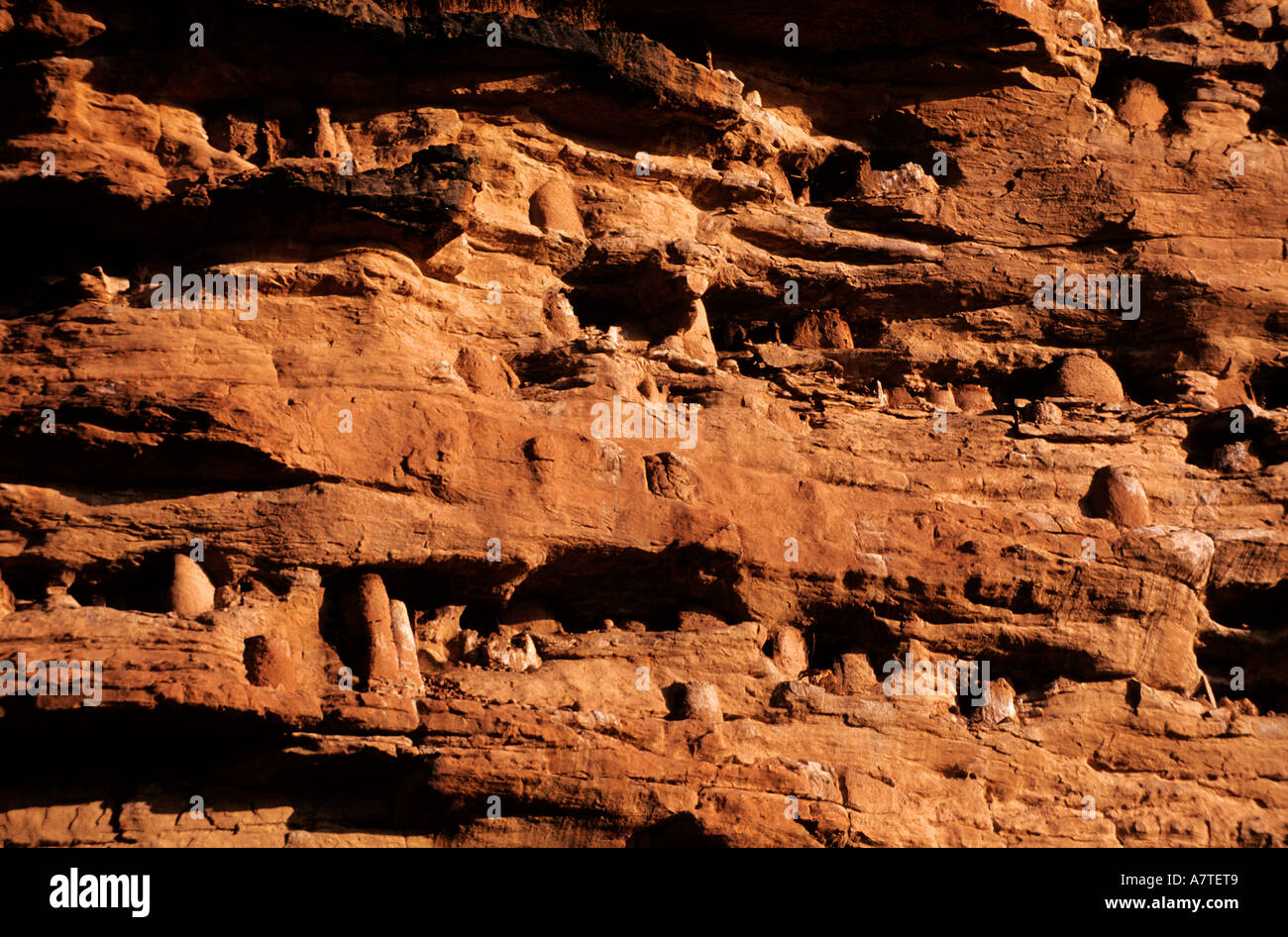 Mali, Dogon Country, the Bandiagara cliff, cave dwellers of the Tellems ...