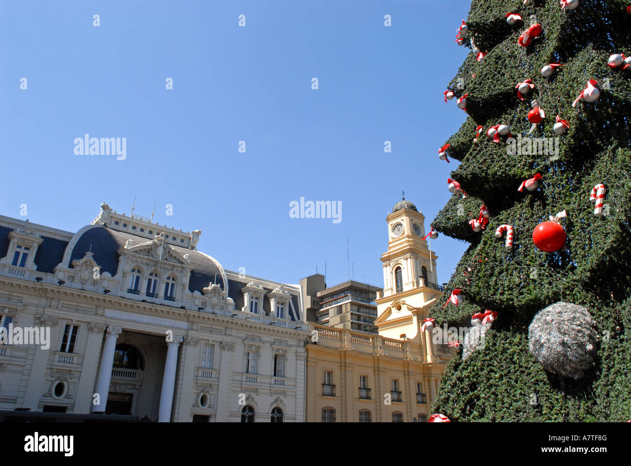 Santiago De Chile Plaza de Armas christmas tree Stock Photo - Alamy