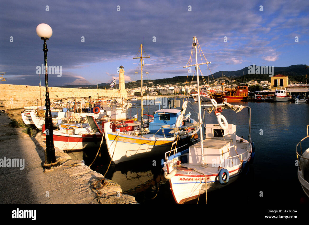 Greece, Crete, Rethymnon, the harbour Stock Photo - Alamy