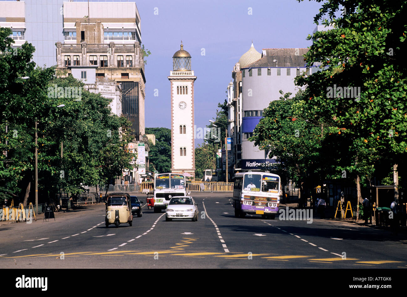Sri Lanka, Colombo, the fort district and the clock tower Stock Photo ...